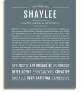Shaylee Personalized Name Meaning Art Prints – Name Stories