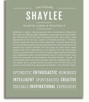 Shaylee Personalized Name Meaning Art Prints – Name Stories