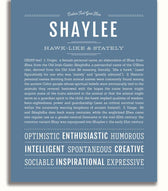 Shaylee Personalized Name Meaning Art Prints – Name Stories