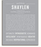 Shaylen Personalized Name Meaning Art Prints – Name Stories