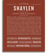 Shaylen Personalized Name Meaning Art Prints – Name Stories
