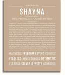 Shayna | Name Art Print – Name Stories