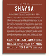 Shayna | Name Art Print – Name Stories