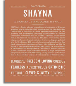 Shayna | Name Art Print – Name Stories