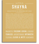 Shayna | Name Art Print – Name Stories