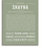 Shayna Personalized Name Meaning Art Prints – Name Stories