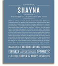 Shayna | Name Art Print – Name Stories