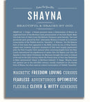 Shayna | Name Art Print – Name Stories