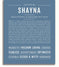 Shayna | Name Art Print – Name Stories