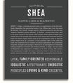 Shea Personalized Name Meaning Art Prints – Name Stories