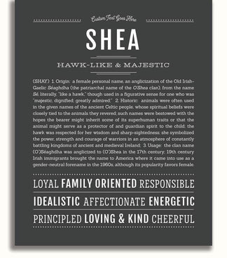 Shea (female) | Name Art Print – Name Stories