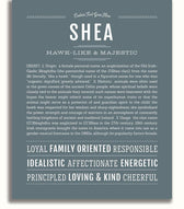 Shea Personalized Name Meaning Art Prints – Name Stories