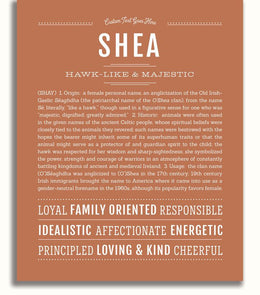 Shea Personalized Name Meaning Art Prints – Name Stories