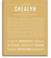 Shealyn Personalized Name Meaning Art Prints – Name Stories