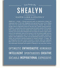 Shealyn Personalized Name Meaning Art Prints – Name Stories