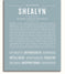 Shealyn Personalized Name Meaning Art Prints – Name Stories