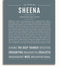 Sheena Personalized Name Meaning Art Prints – Name Stories