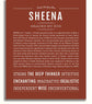 Sheena Personalized Name Meaning Art Prints – Name Stories