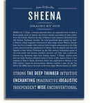 Sheena Personalized Name Meaning Art Prints – Name Stories