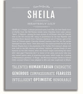 Sheila Personalized Name Meaning Art Prints – Name Stories