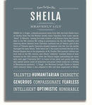 Sheila Personalized Name Meaning Art Prints – Name Stories