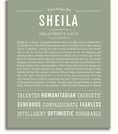 Sheila Personalized Name Meaning Art Prints – Name Stories