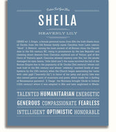 Sheila Personalized Name Meaning Art Prints – Name Stories