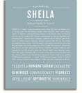 Sheila Personalized Name Meaning Art Prints – Name Stories
