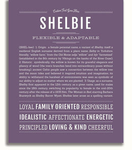 Shelbie | Name Art Print – Name Stories