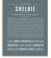Shelbie Personalized Name Meaning Art Prints – Name Stories