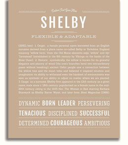 Shelby | Name Art Print – Name Stories