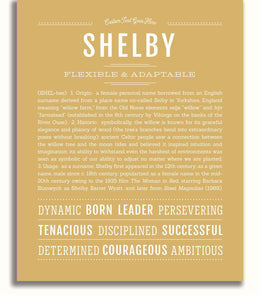 Shelby | Name Art Print – Name Stories