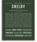 Shelby Personalized Name Meaning Art Prints – Name Stories