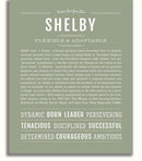 Shelby Personalized Name Meaning Art Prints – Name Stories