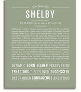 Shelby Personalized Name Meaning Art Prints – Name Stories