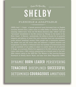 Shelby | Name Art Print – Name Stories