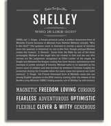Shelley Personalized Name Meaning Art Prints – Name Stories