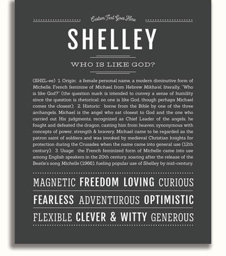 Shelley Personalized Name Meaning Art Prints – Name Stories