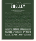 Shelley Personalized Name Meaning Art Prints – Name Stories