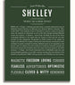Shelley Personalized Name Meaning Art Prints – Name Stories