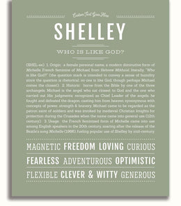 Shelley Personalized Name Meaning Art Prints – Name Stories