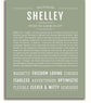 Shelley Personalized Name Meaning Art Prints – Name Stories