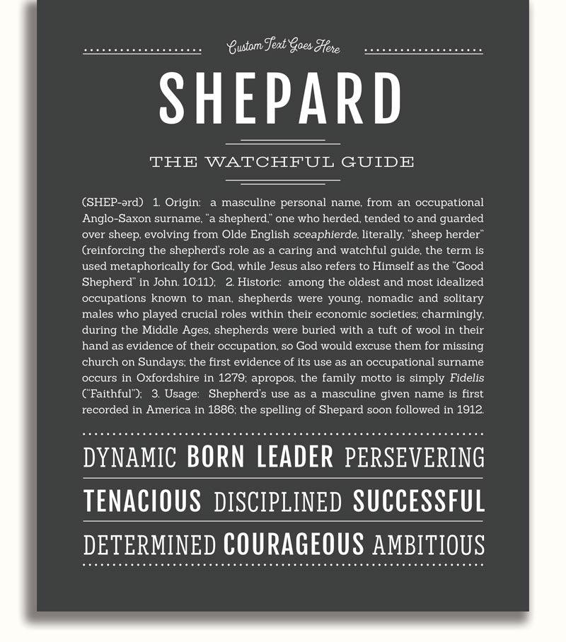 Shepard Personalized Name Meaning Art Prints – Name Stories