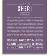 Sheri Personalized Name Meaning Art Prints – Name Stories