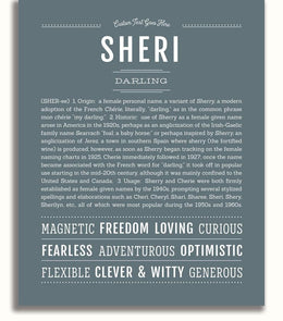 Sheri Personalized Name Meaning Art Prints – Name Stories
