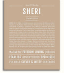 Sheri Personalized Name Meaning Art Prints – Name Stories