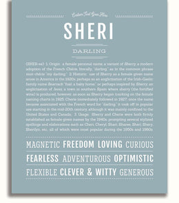 Sheri Personalized Name Meaning Art Prints – Name Stories