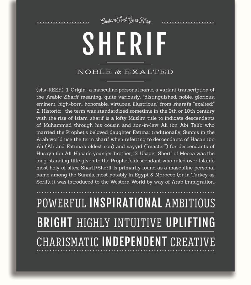 Sherif Personalized Name Meaning Art Prints – Name Stories
