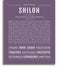 Shiloh (female) | Name Art Print – Name Stories