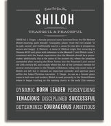 Shiloh Personalized Name Meaning Art Prints – Name Stories